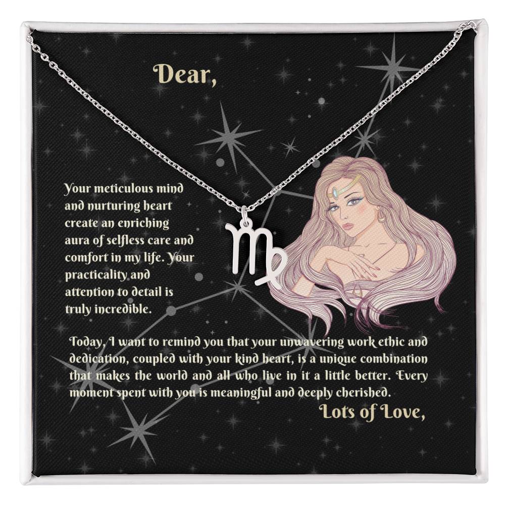 VIRGO Zodiac Sign Necklace | PERSONALIZED Message Card | Gift for Her